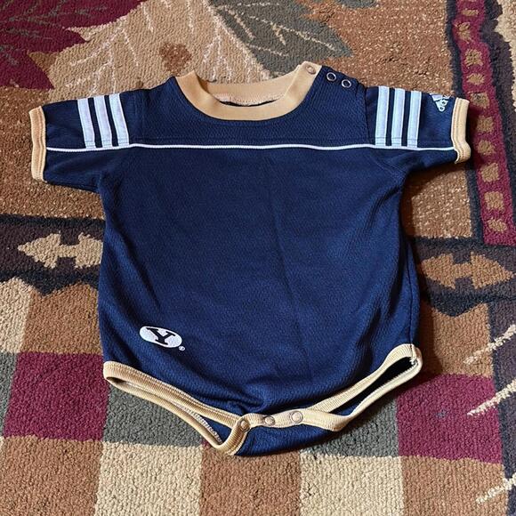 adidas | Shirts & Tops | Adidas Byu Blue And Tan Baby Onesie | Poshmark